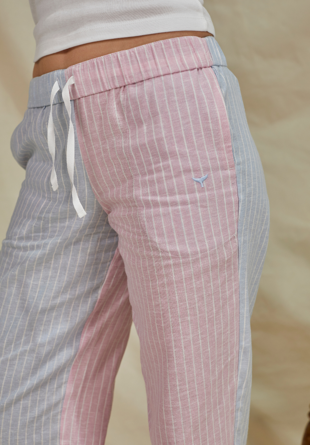 Portland Women's Pyjama Bottoms - Blue/Pink Stripe | Whale Of A Time ...